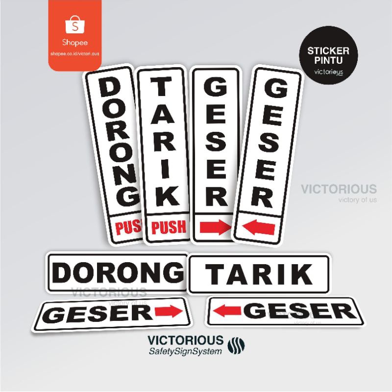 Jual Sticker Pintu Dorong | Geser | Tarik Sticker Vinyl Tahan Air ...