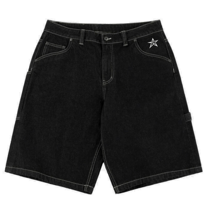 Jual Sai - Merino Jorts Pants Black Denim Carpenter 3/4 Pants | Shopee ...