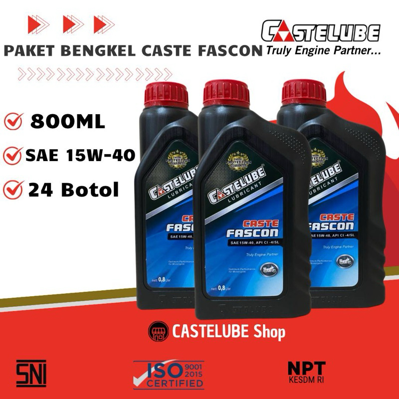 Jual Castelube Fascon 24 botol 15W-40 800ml(Paket Bengkel) | Shopee ...