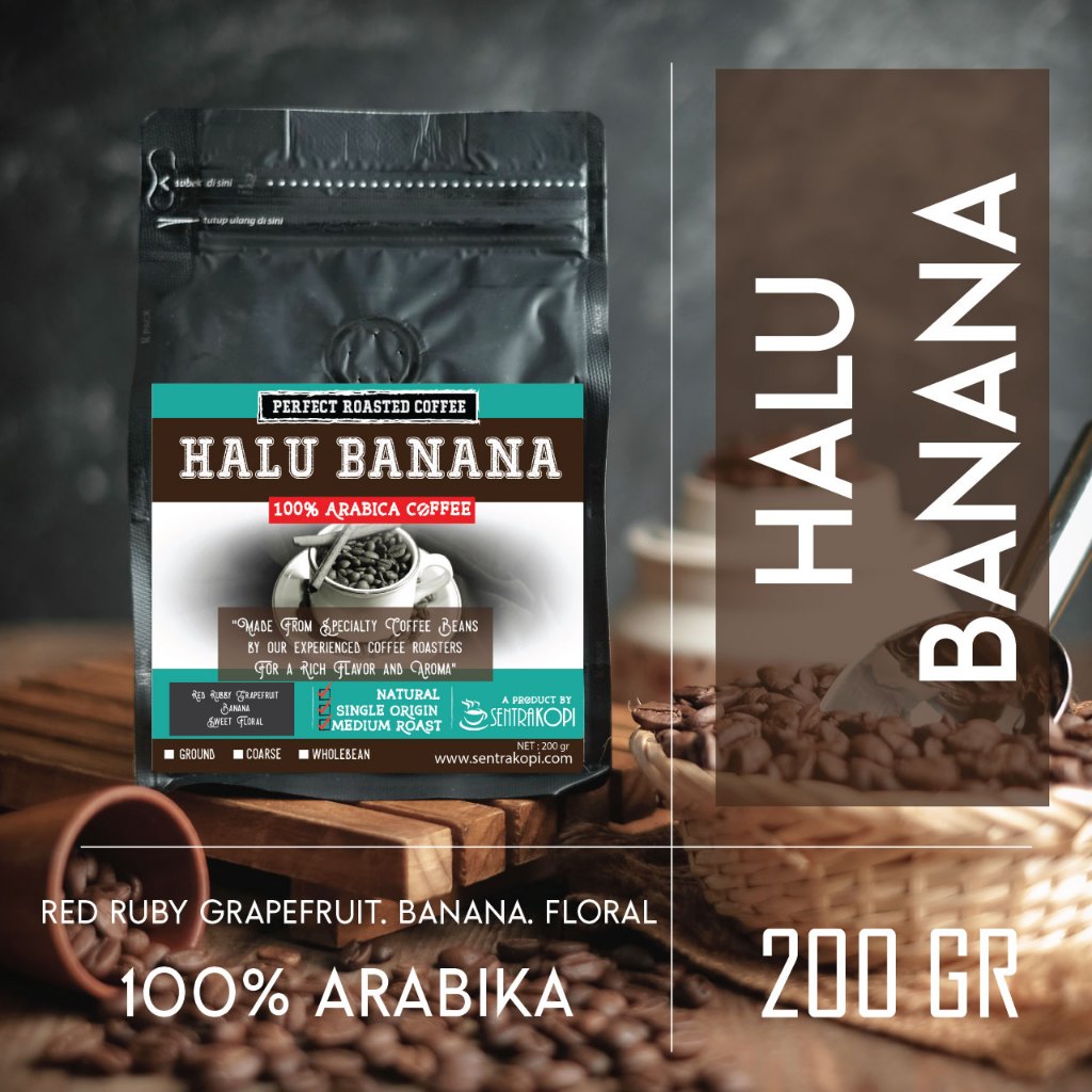 Jual Kopi Arabika Halu Banana Honey 200 Gram - BUBUK / BIJI - Premium ...