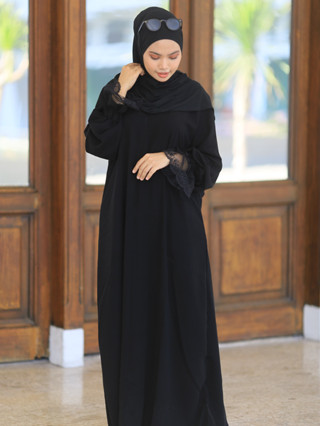 Jual PGA // ABAYA ALEA // BAHAN JETBLACK SAUDI PREMIUM GAMIS HITAM ...