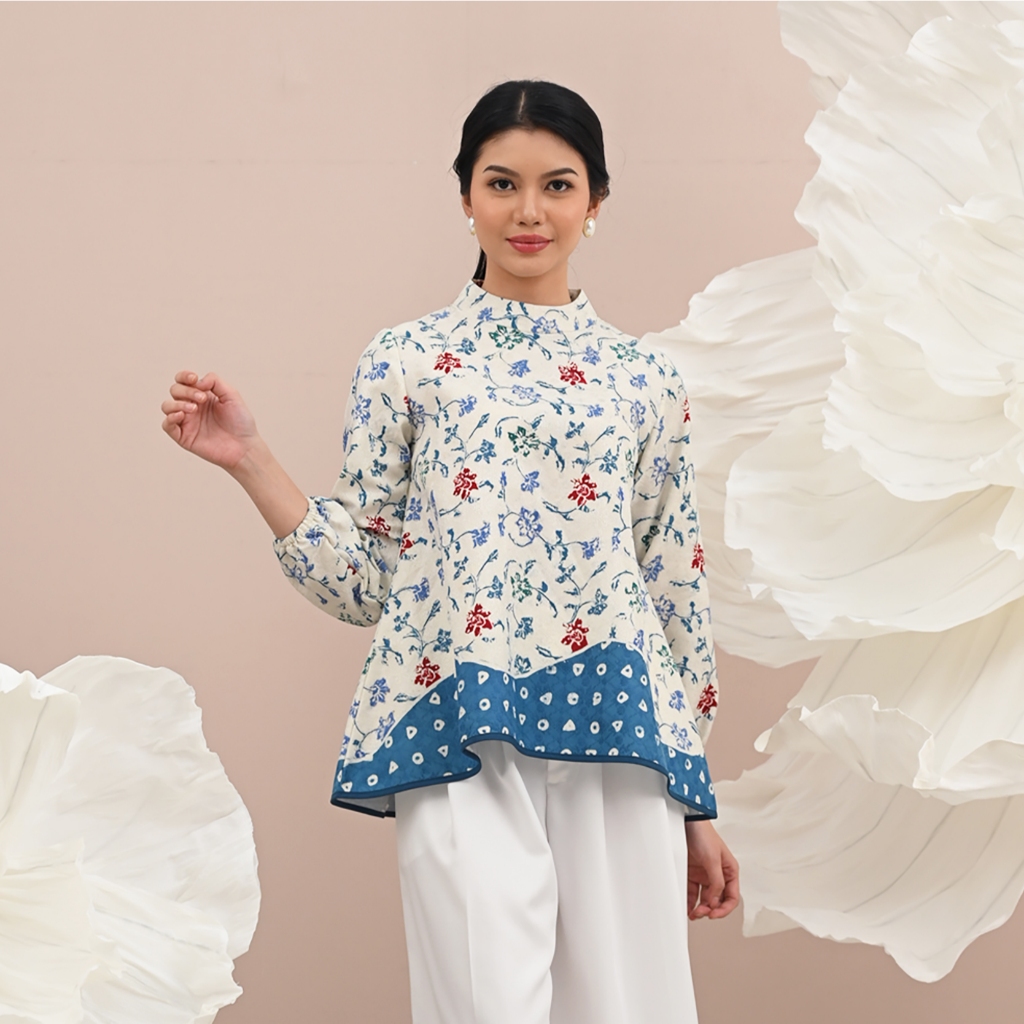 Jual NONA RARA - Oktania Dobi Rayya T3873, Baju kerja blouse batik ...