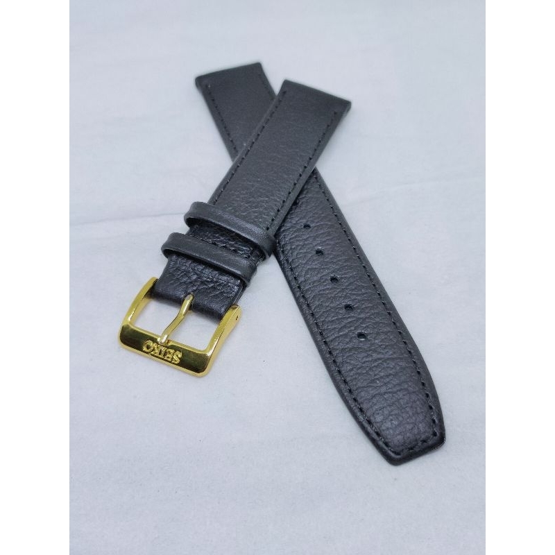 Jual Seiko strap leatherstrap buckle watch 19mm 18mm strap kulit asli ...