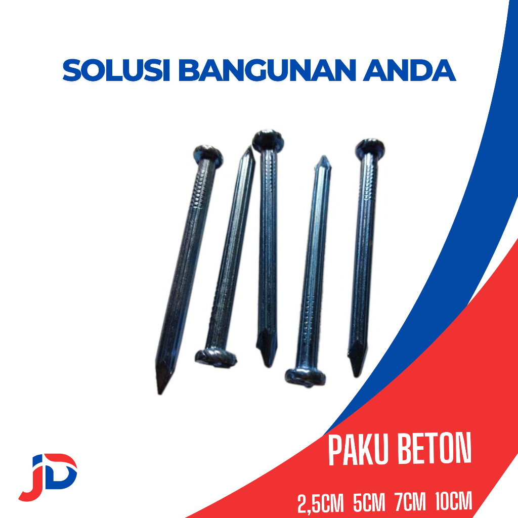 Jual Paku Beton Putih 1 1/4, 1 1/2, 2, 2 1/2, 3, 4, 5 inch Concrete Nail Paku Tembok Perkotak ...