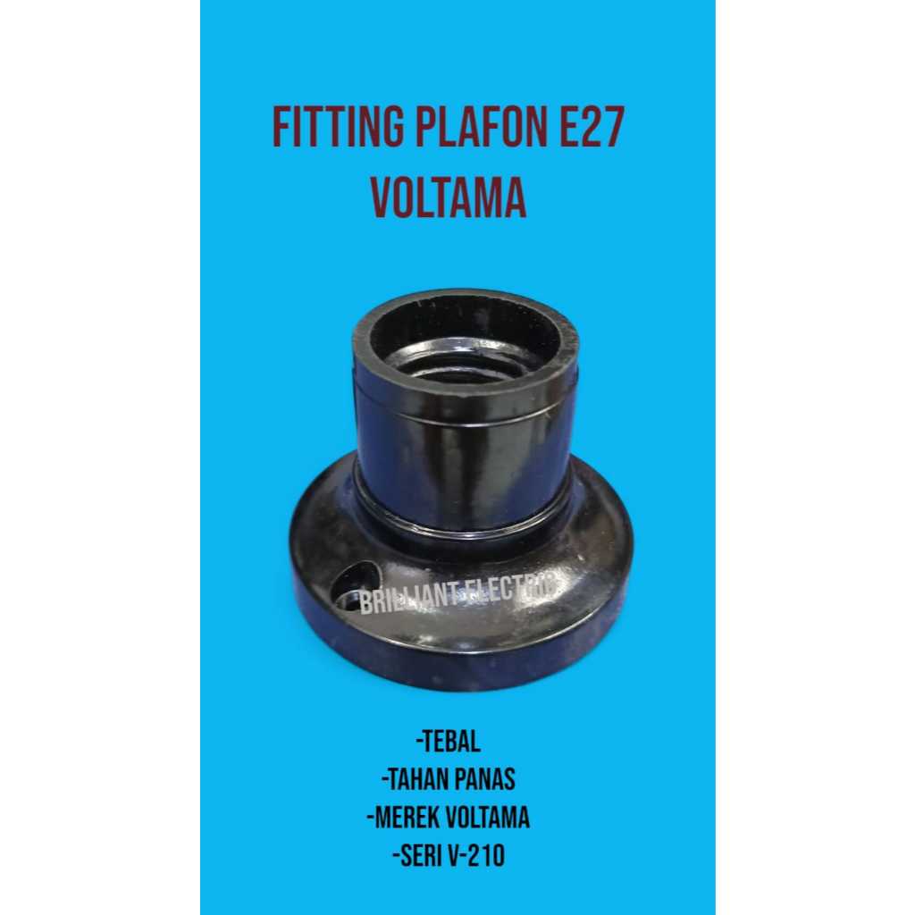 Jual Fitting Plafon Hitam Tempel Voltama V-210 Bahan Tebal | Shopee ...