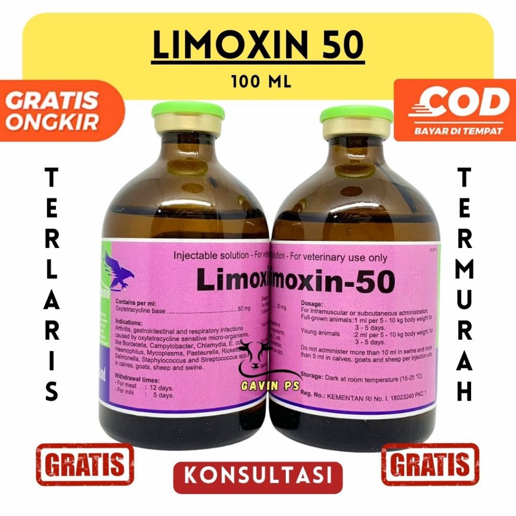 Jual LIMOXIN 50 isi 100 ml Antibiotik Hewan Spektrum Luas ...