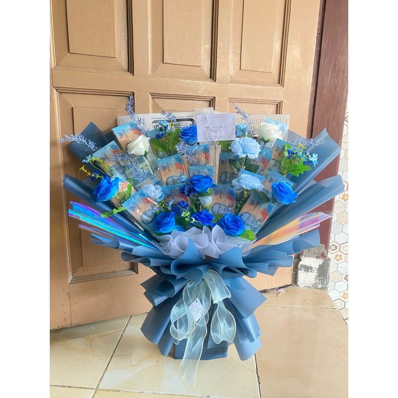 Jual Buket Bunga Artificial Mix Uang 50k bebas rquest lembar uang ...