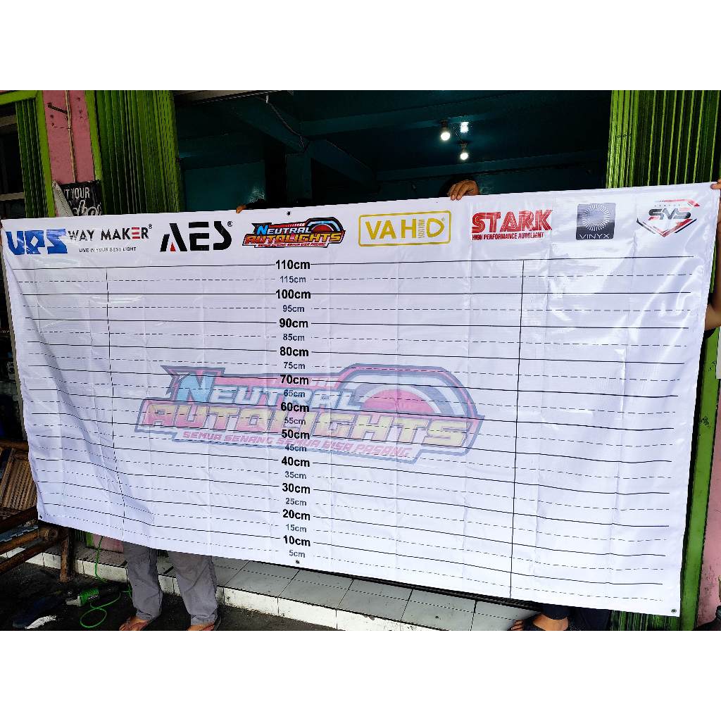 Jual BANNER AIMING SINAR HEADLAMP Spanduk Backdrop Ketinggian Lampu ...
