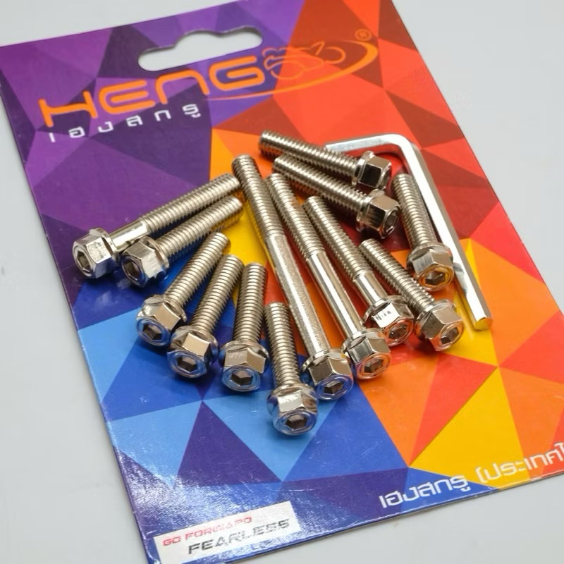 Jual BAUT HENG PROBOLT 2 KUNCI SET BAK CVT MIO NOUVO THAILAND CHROME ISI 13PCS/BIJI BAUT ...