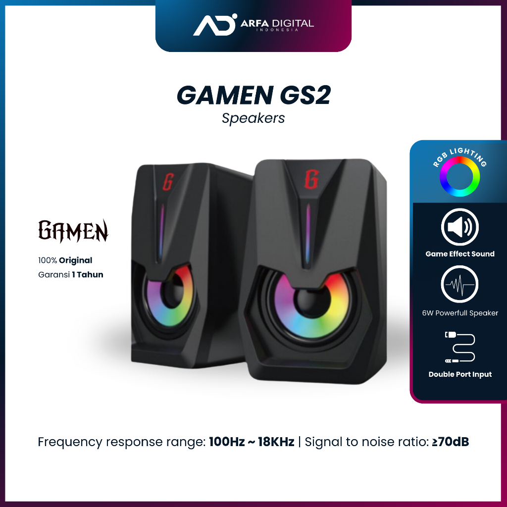 Jual Speaker PC Gaming GAMEN GS2 Surround Sound 7 Mode RGB 6W GS2 USB ...
