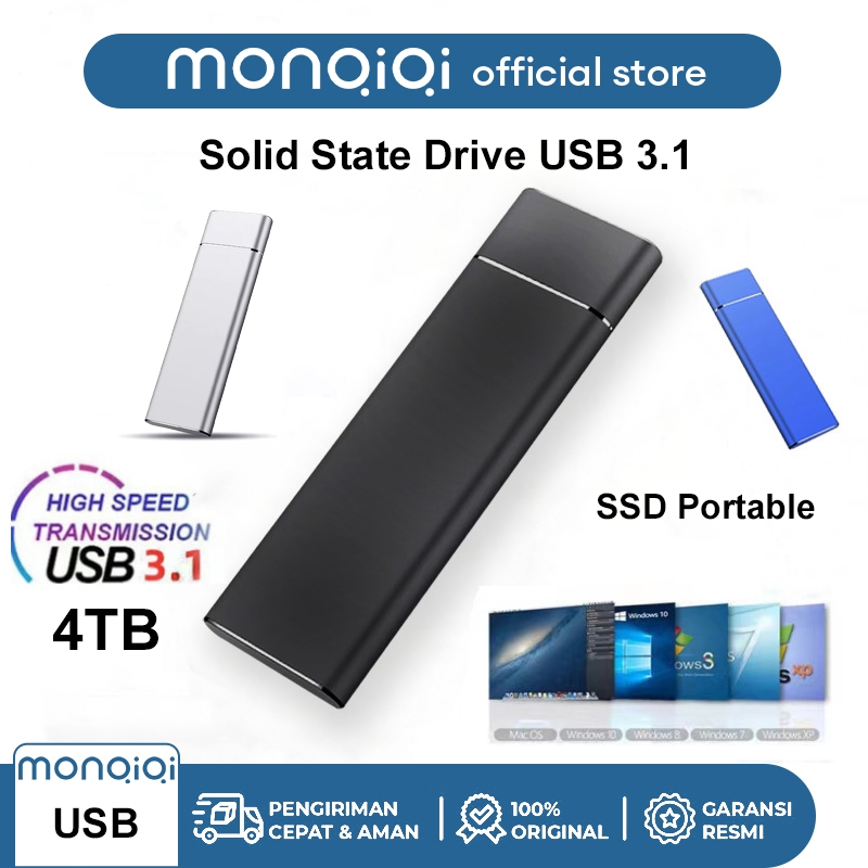 Jual Portable SSD External SSD Eksternal 4TB Capacity, High-Speed USB 3 ...