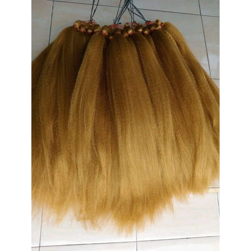 Jual Rambut Sambung Rambut Cemara Polos warna Kuning Gold panjang 75cm ...