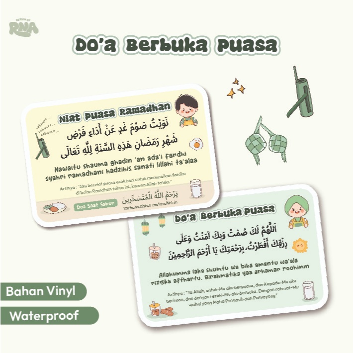 Jual Stiker Doa Niat Puasa Ramadhan | Berbuka Puasa | Sticker Vinyl ...