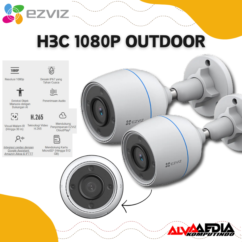 Jual CAMERA EZVIZ WIRELESS H3C 2MP / 4MP OUTOOR | CCTV EZVIZ WIRELESS ...