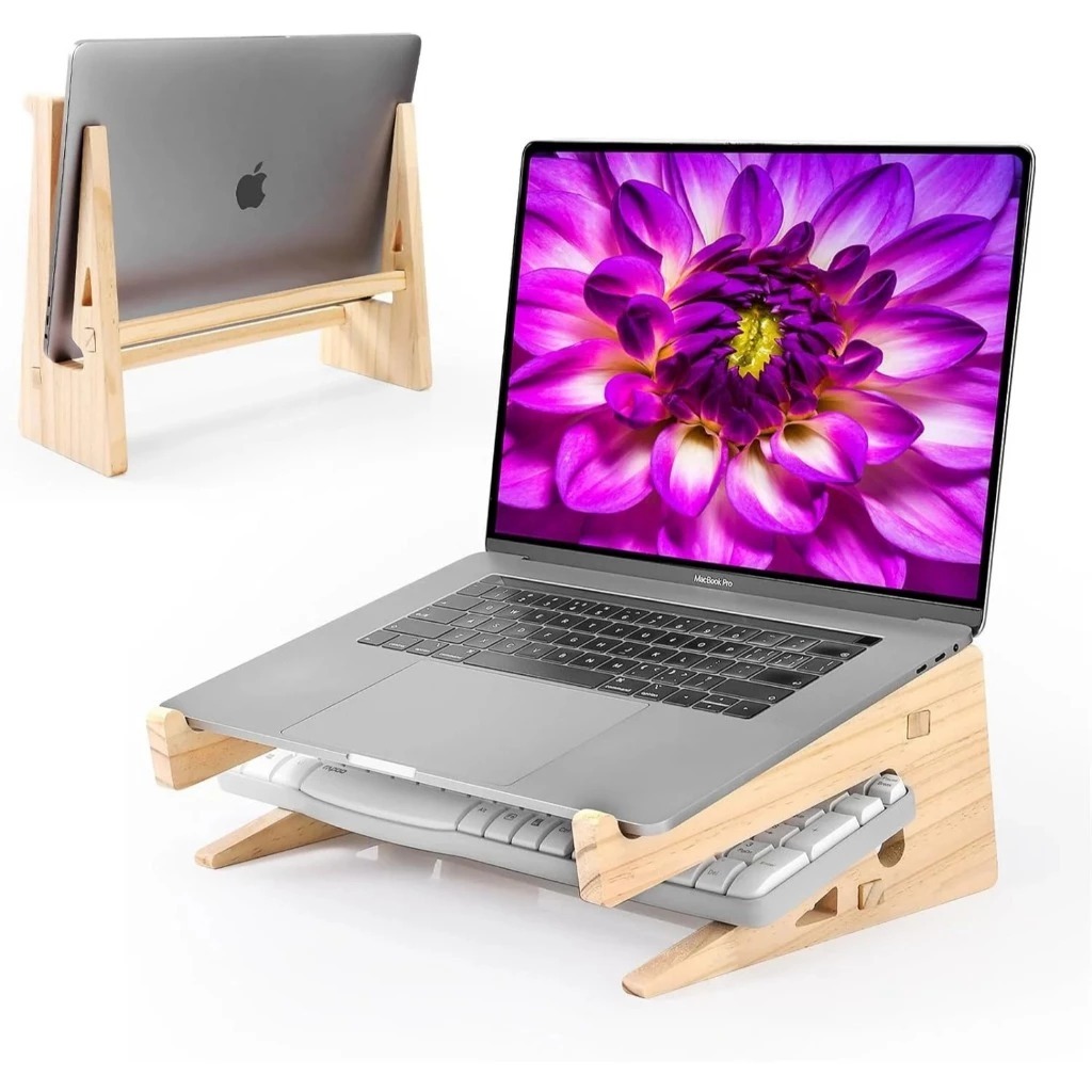 Jual Stand Laptop Stik Kayu Meja Stand Monitor Portable Unik Minimalis ...