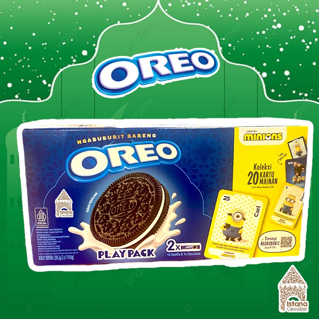 Jual OREO PLAYPACK / Play Pack Box Biskuit + Berhadiah Kartu Minion ...