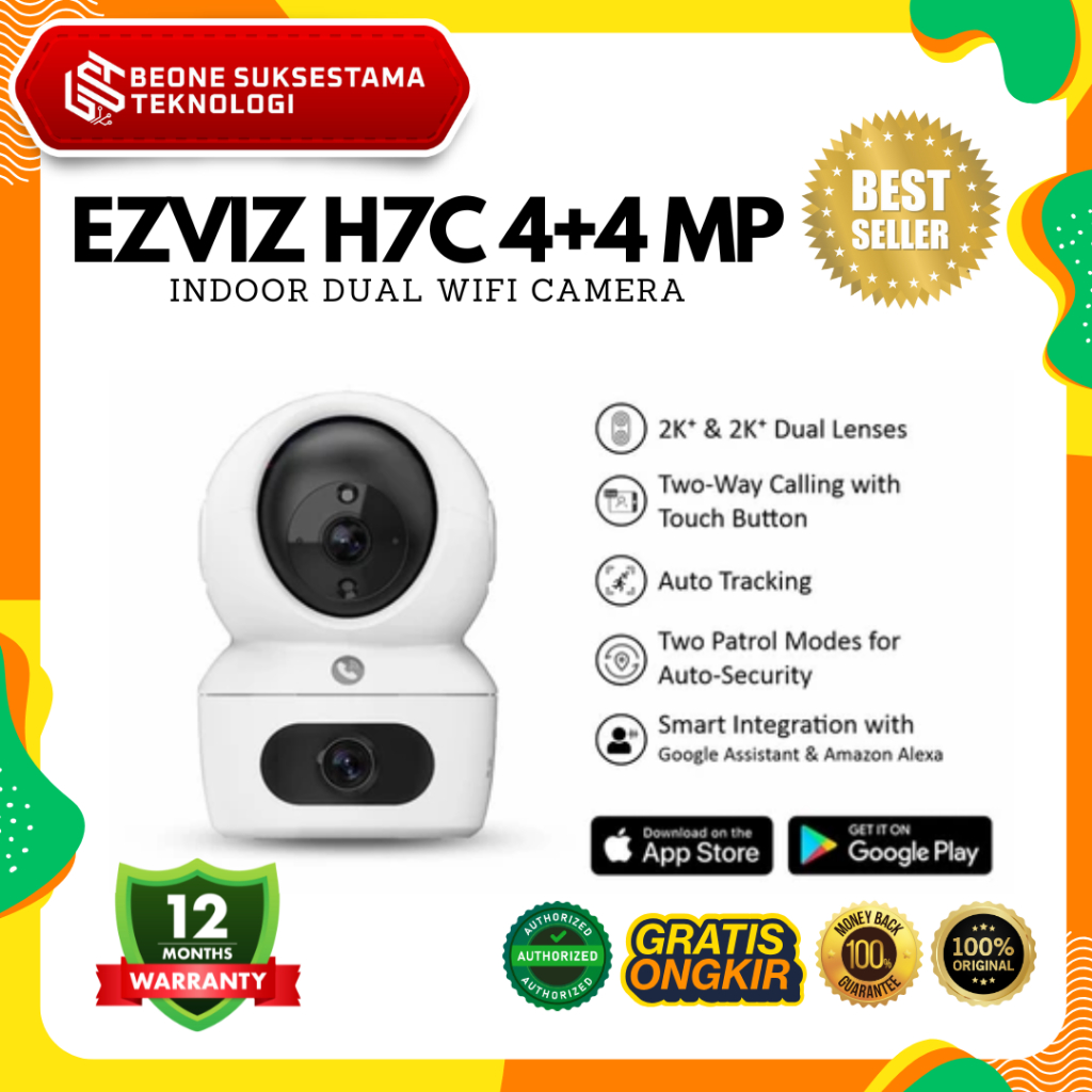 Jual CAMERA EZVIZ H7C 4MP+4MP DUAL LENS CAMERA 2K+ SMART WIFI PAN ...