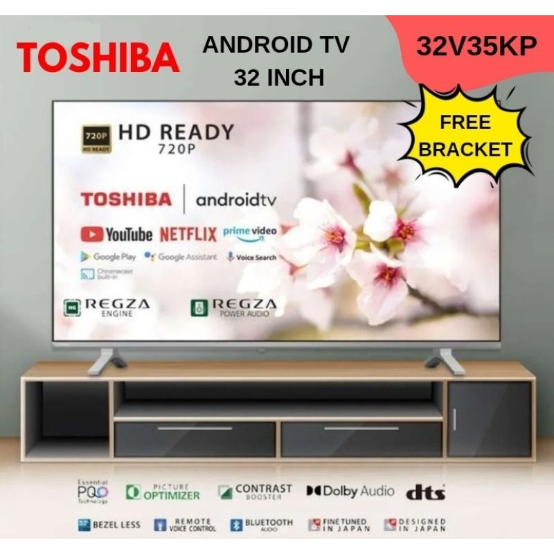 Jual TOSHIBA LED TV 32 inch Android TV 32V35KP FREE BRACKET/ Toshiba Android TV 32 inch WIFI ...