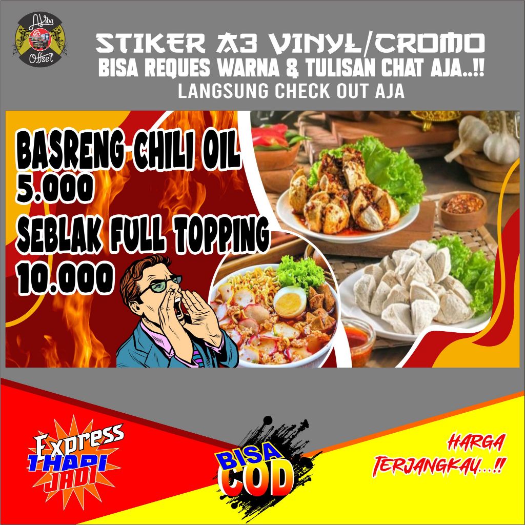 Jual SPANDUK BANNER BASO / BAKSO CHILI OIL | Shopee Indonesia