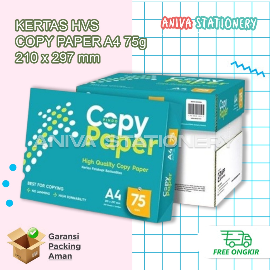 Jual Kertas HVS Copy Paper A4 75 Gram - 1 Box isi 5 Rim | Shopee Indonesia