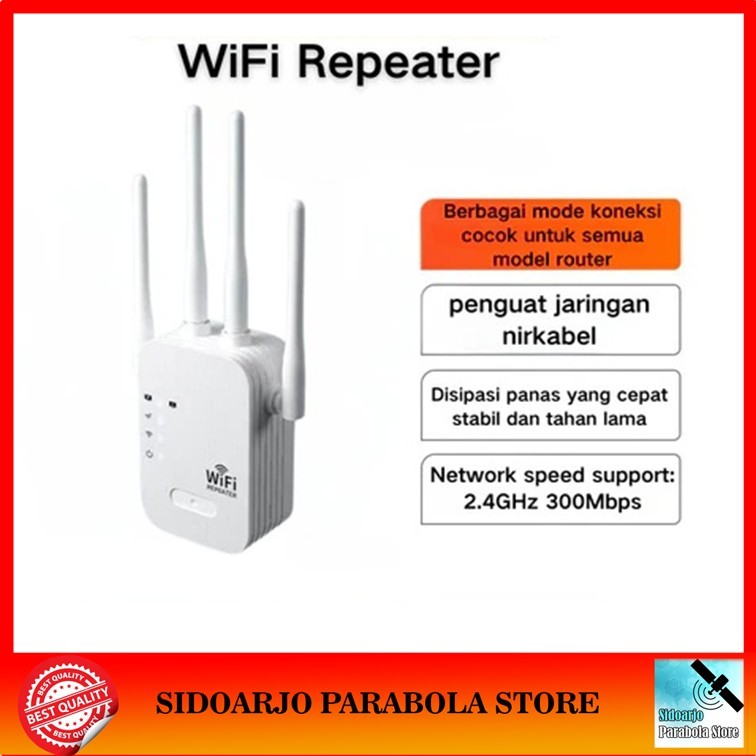 Jual Wifi Range Extender Router Repeater Amplifier Signal 300Mbps External 4 Antena Perluas ...