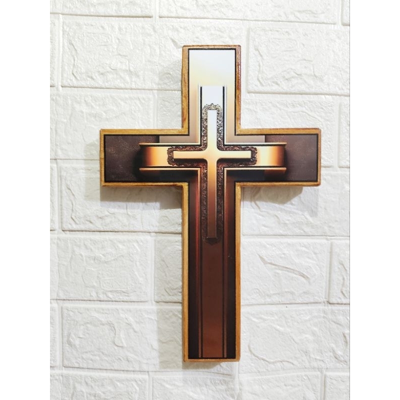 Jual salib kayu GOLD, dekorasi salib, salib gantung polos | Shopee ...