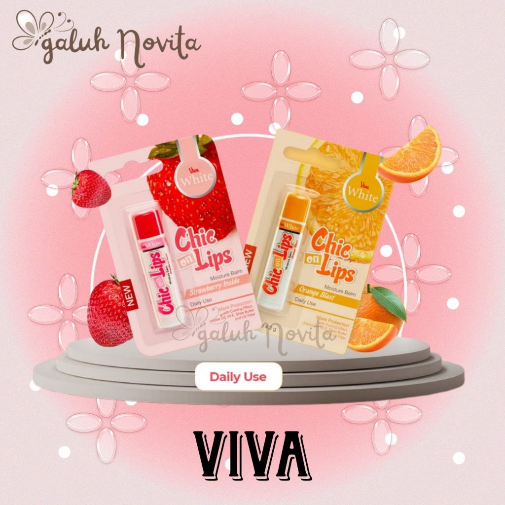 Jual VIVA Lip Balm Chic On Lips Melembabkan Bibir Strawberry Inside ...