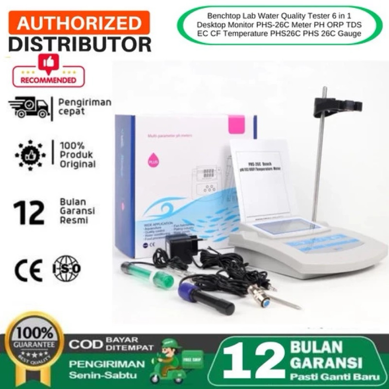 Jual Benchtop Lab Water Quality Tester 6 in 1 Desktop Monitor PHS-26C ...