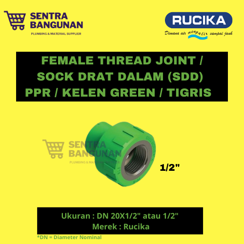 Jual RUCIKA GREEN FEMALE THREAD JOINT / SDD / SOK DRAT DALAM UKURAN 1/2 ...