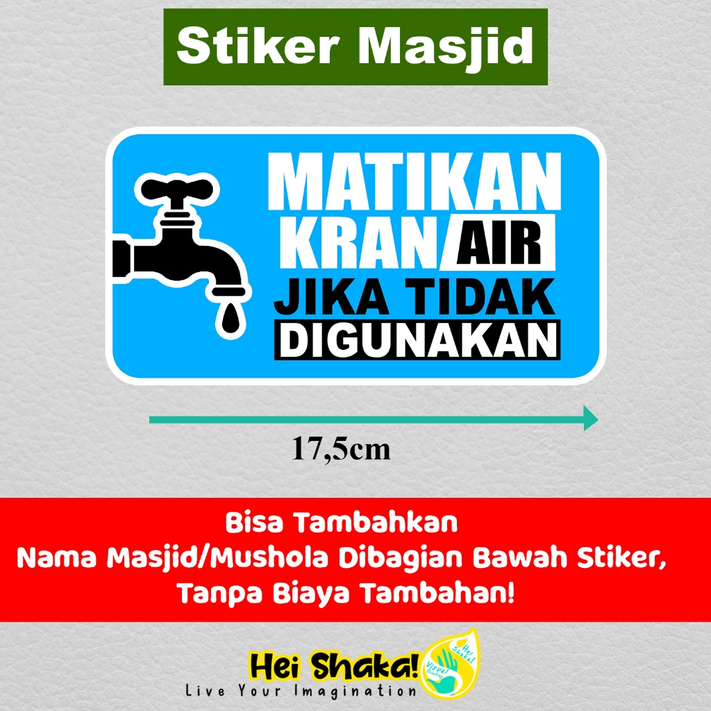 Jual (Bisa Custom) Heishaka Stiker Matikan Kran Air Jika Tidak ...