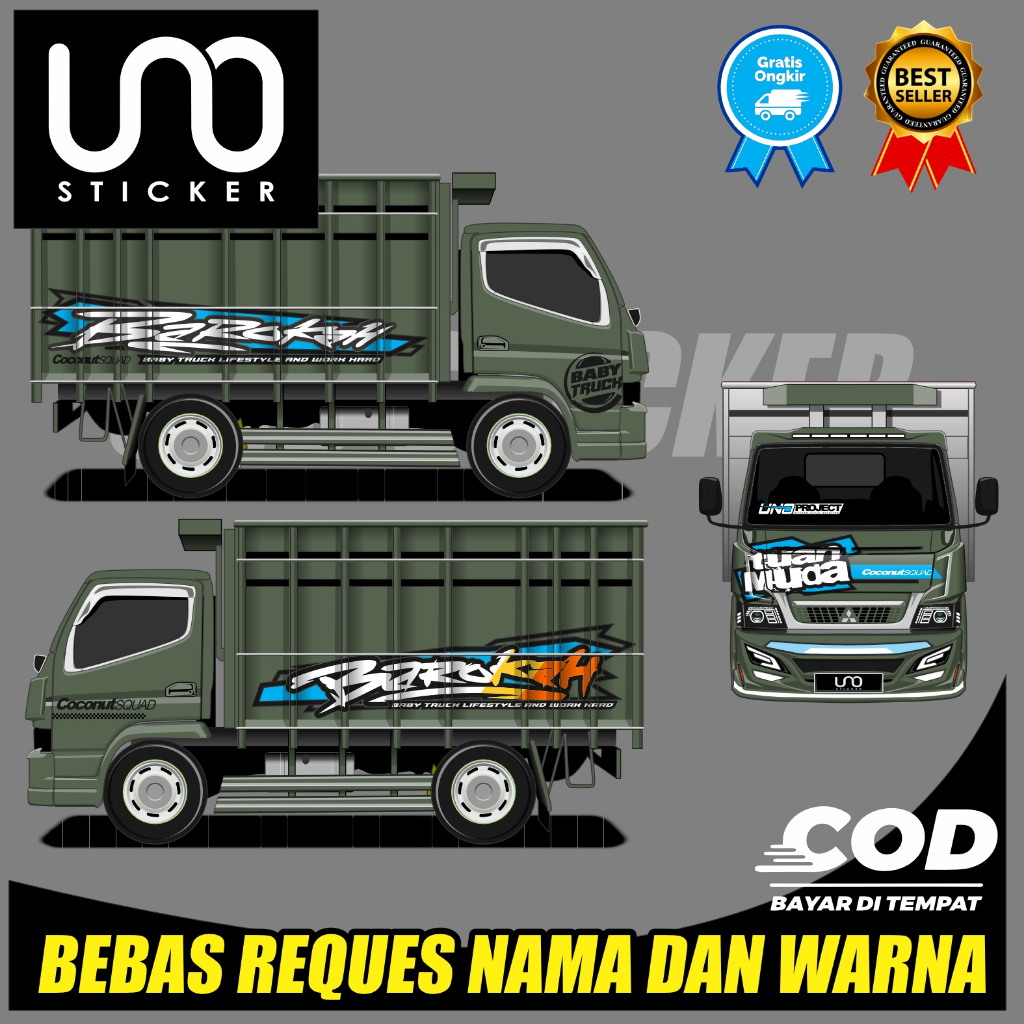 Jual STICKER BAK TRUCK ENGKEL TERBARU CANTER GIGA RAGASA OMPLONG DYNA ...