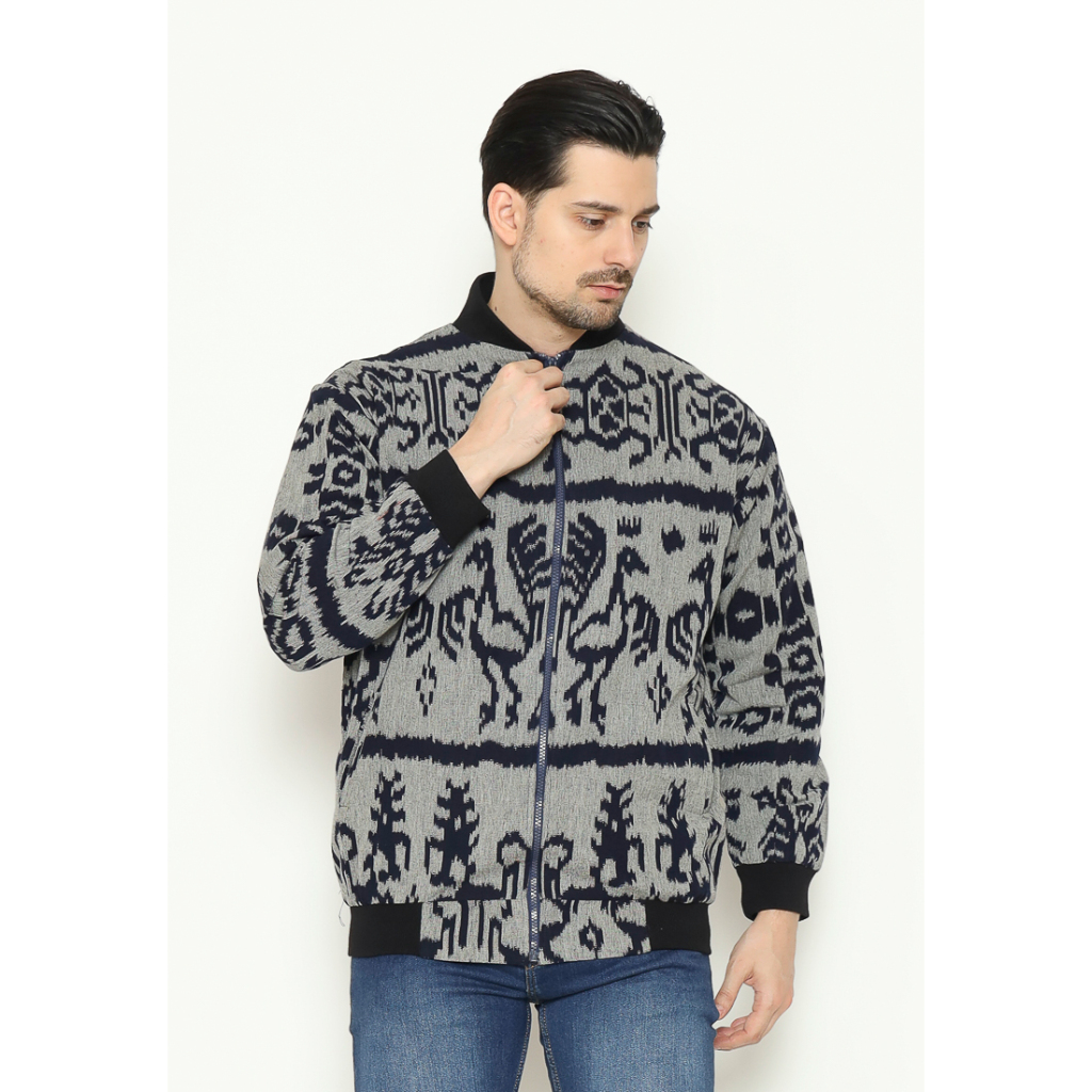 Jual Etniq Craft Suga Jacket Bomber Tenun Jepara-Navy | Shopee Indonesia
