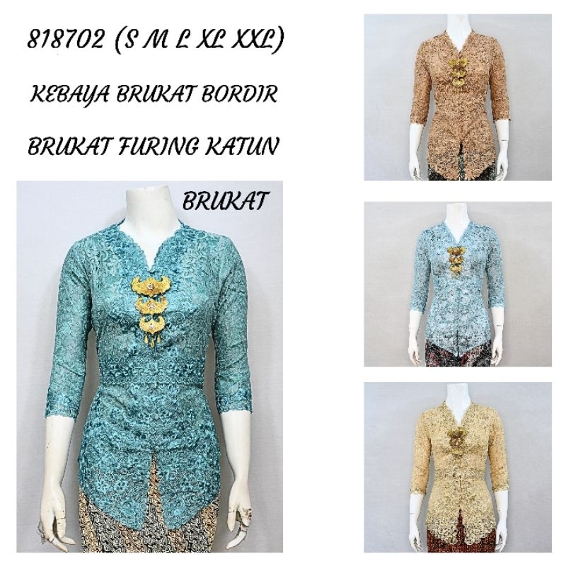 Jual Indah ABAYA KEBAYA BRUKAT BORDIR ENCIM MODERN LENGAN 7/8 Furing ...