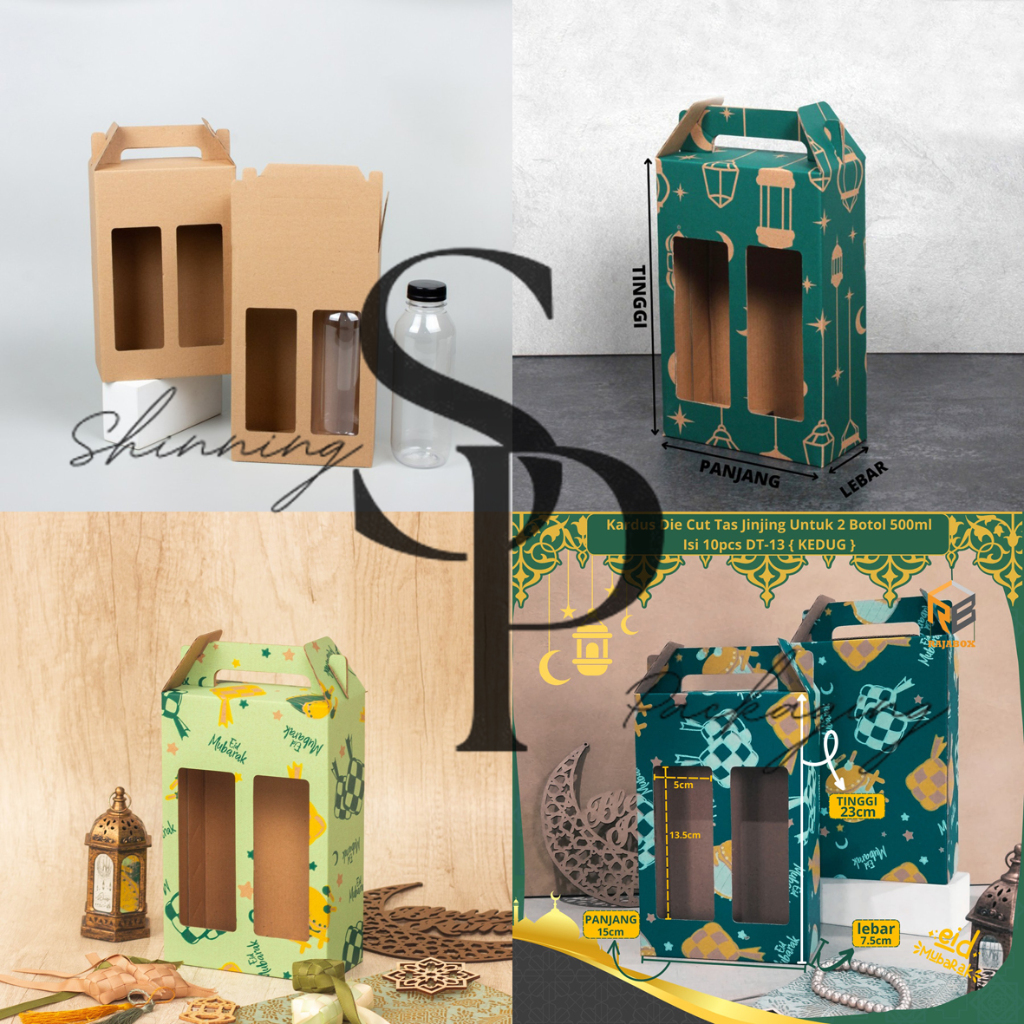 Jual ( 10pcs ) Kardus Die Cut Tas Jinjing untuk 2 Botol 500ml Dus Botol ...