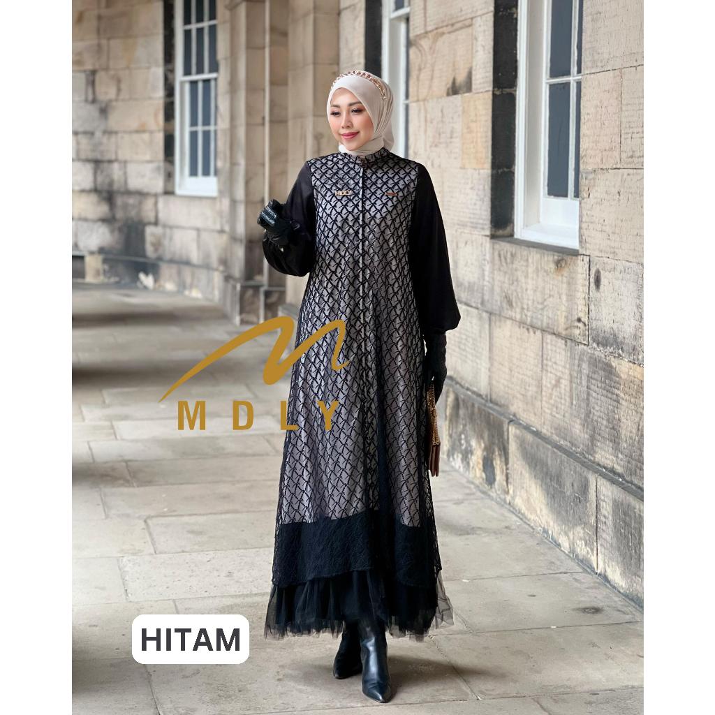 Jual MDLY The Thayira Monogram Dress Wanita Terbaru Bahan Silk Premium ...