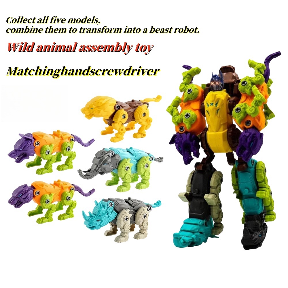 Jual DIY Disassembly Assembly wild animals Toy Set Screw Nut ...