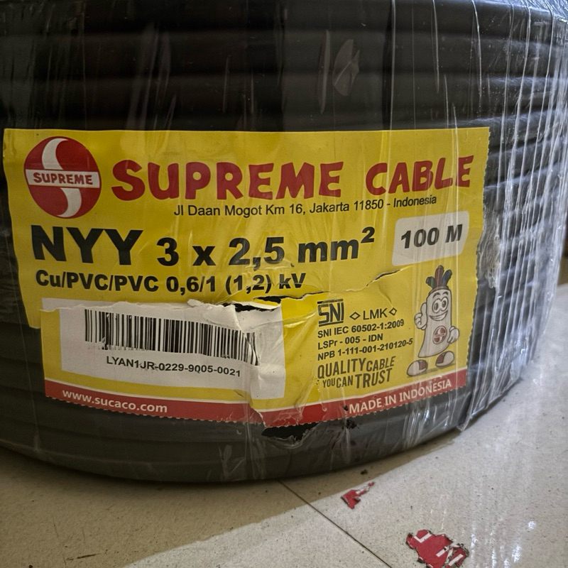 Jual Kabel listrik Supreme Batang kawat NYY 3x2,5mm per meter | Shopee Indonesia