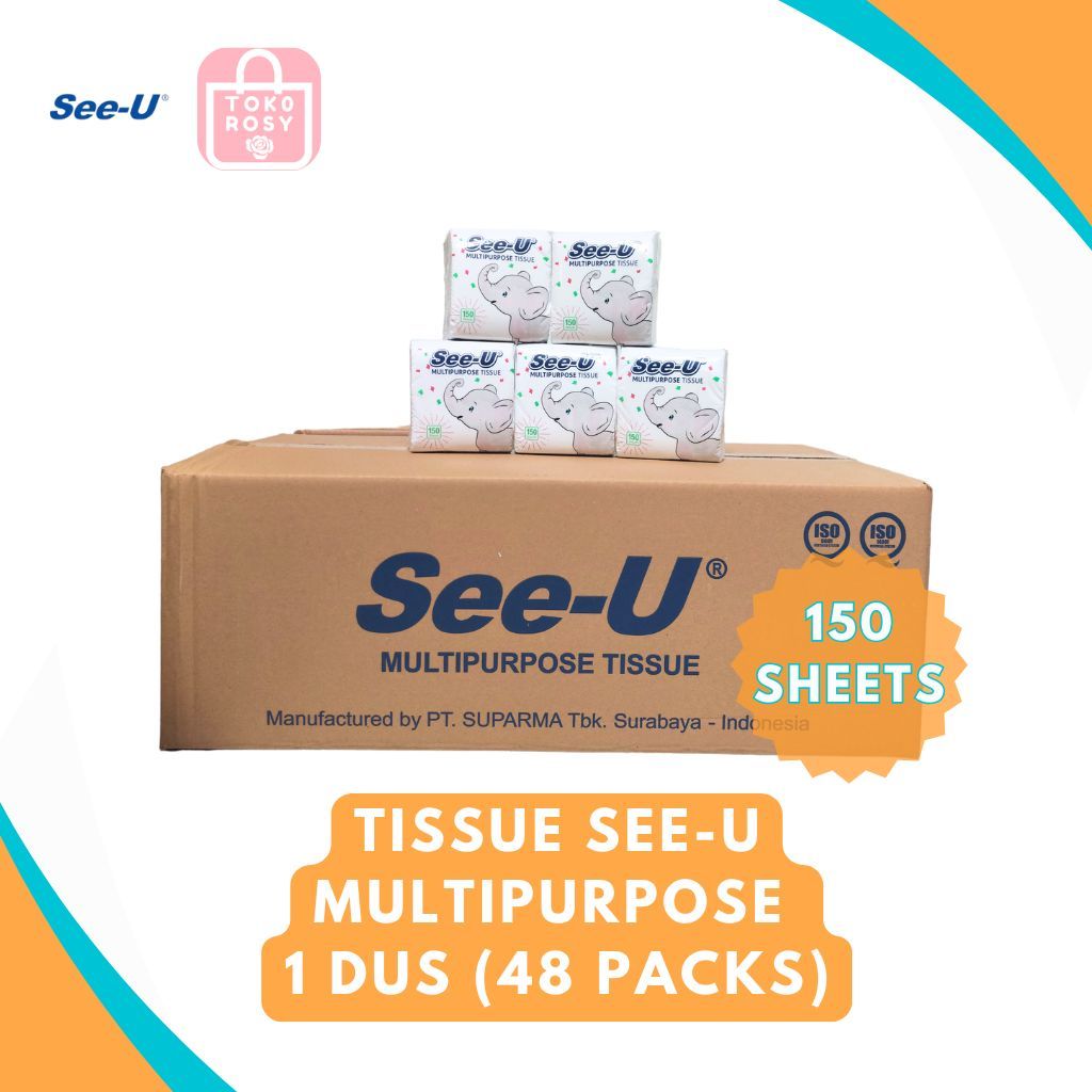 Jual PAKET 1 DUS ISI 48 PACKS TISU TISSUE SEE U MULTIPURPOSE GAJAH 150 ...