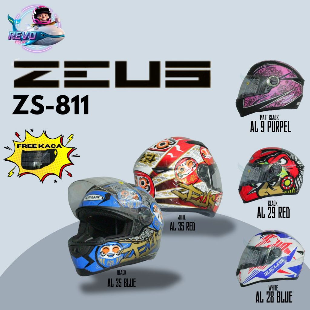 Jual HELM ZEUS ZS 811 & 811C SOLID MOTIF ORIGINAL, ZEUS OFFICIAL SHOP ...