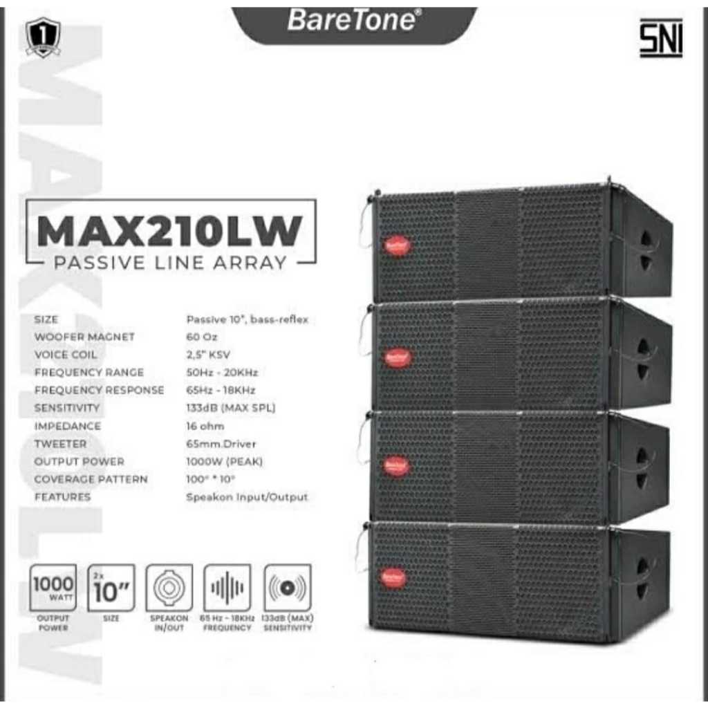 Jual Speaker pasif Sub Line Array 10 Inch BARETONE MAX210LW / MAX 210 ...