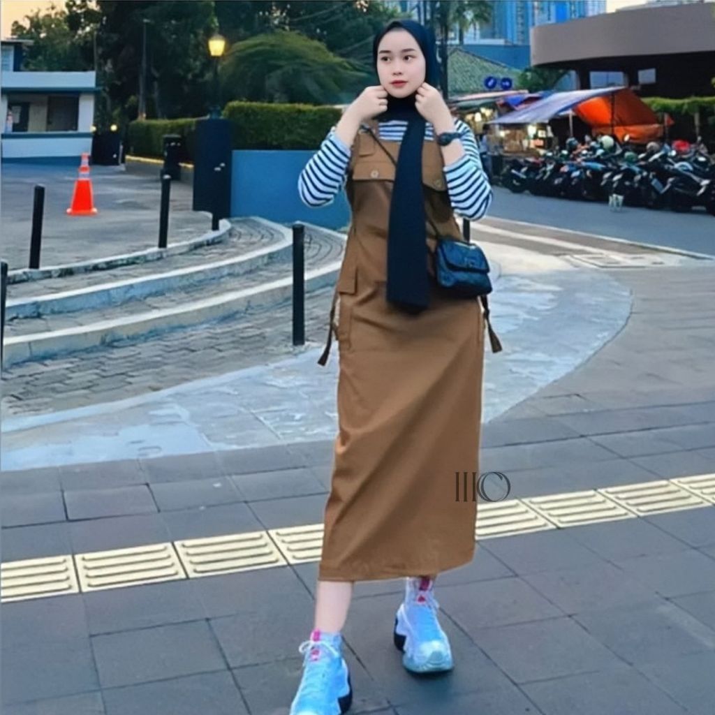 Jual HICOO Elizabeth Overall Rok Cargo Wanita Katun Twill Combed ...