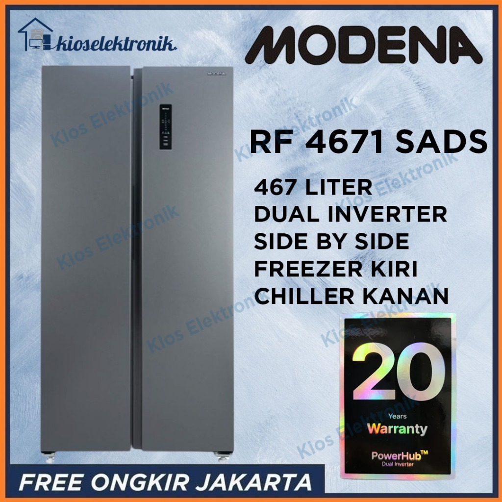Jual MODENA Kulkas Side by Side RF 4671 SADS / RF4671SADS / 4671SADS ...