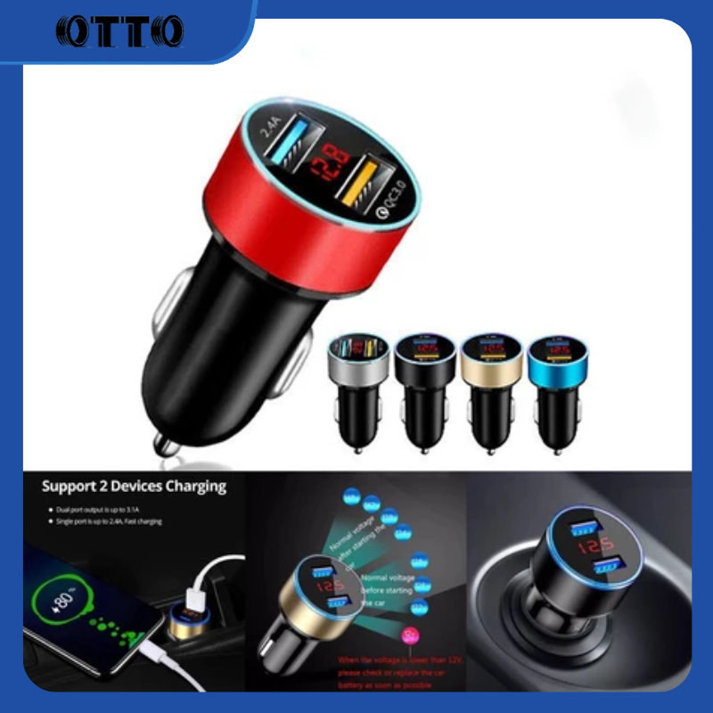 Jual [OTTO] Charger Mobil Car Charger Colokan Mobil 2 Ports 5V 3.1A ...