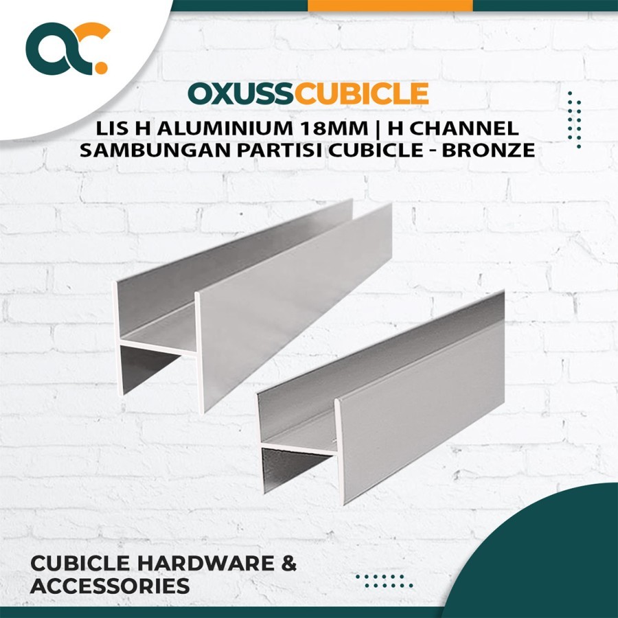 Jual Lis H 18mm Aluminium H-Channel Sambungan Partisi Cubicle Bronze ...