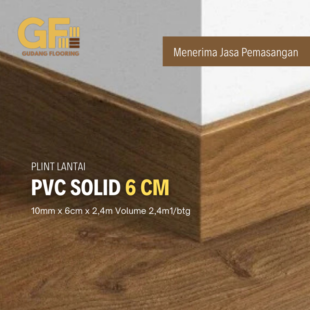 Jual List Plint PVC SOLID / Plin Lantai Spc, Vinyl / PLIN PADAT 6cm | Shopee Indonesia