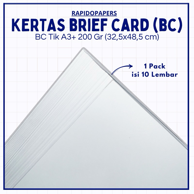 Jual Kertas BC / Brief Card [10 Lembar, 200 gr A3+] Kertas BC TIK ...