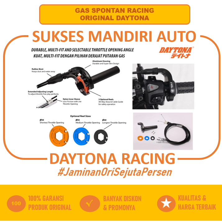 Jual Gas Spontan Daytona Dual Cable Jupiter Z/MX, Vixion, Byson, R15 ...
