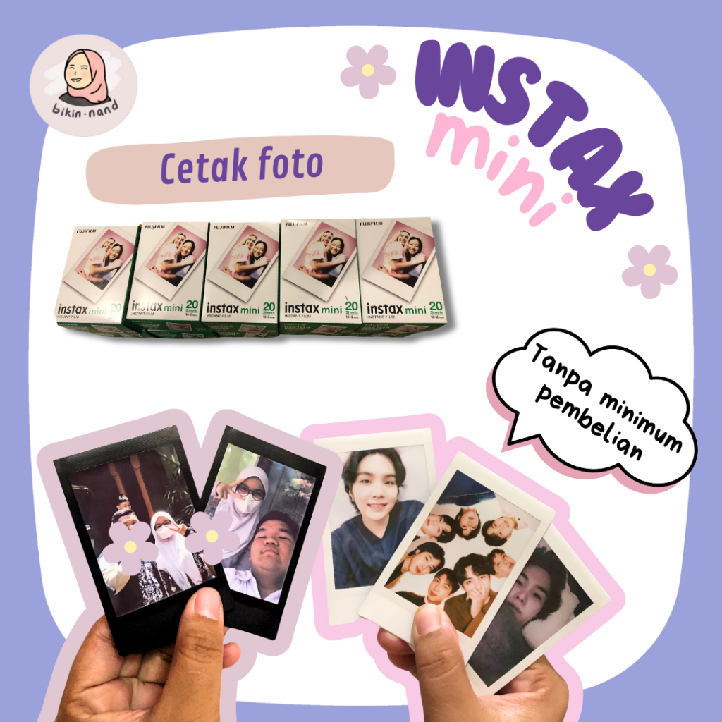 Jual Cetak Foto Polaroid MINI Satuan Motif Plain & Black by Instax ...