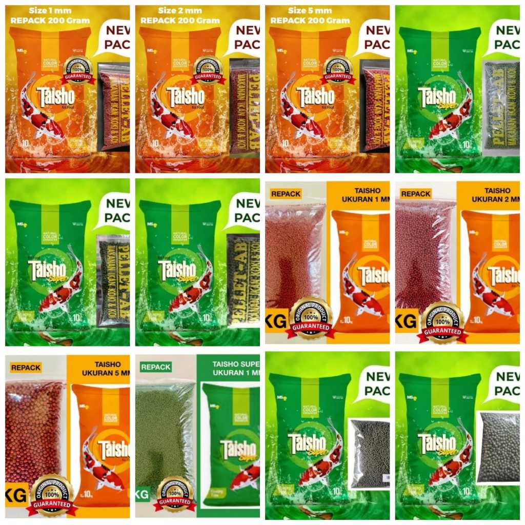 Jual Pelet KOI TAISHO SUPER RED MERAH SPESIAL HIJAU TAISO 1mm 2mm 5mm ...