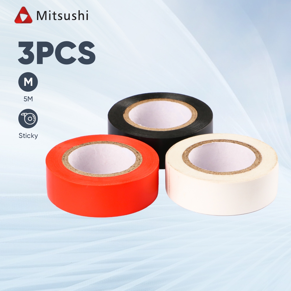 Jual Mitsushi 3PCS Isolasi Kabel Listrik PVC 16mm x 5 Yards Electrical ...